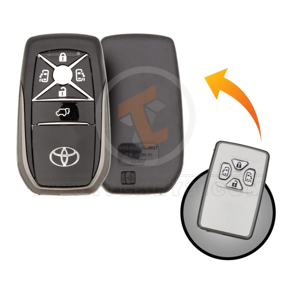 Toyota Previa 2008-2015 Modified 5-Button Smart Key Shell